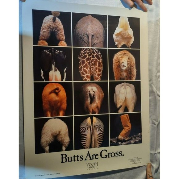 Art | Vintage 199 Butts Are Gross Antismoking Poster | Poshmark